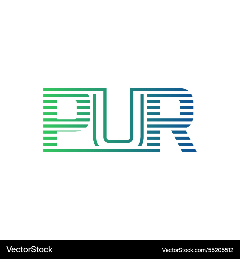 Modern pur logo design letter minimalist Vector Image
