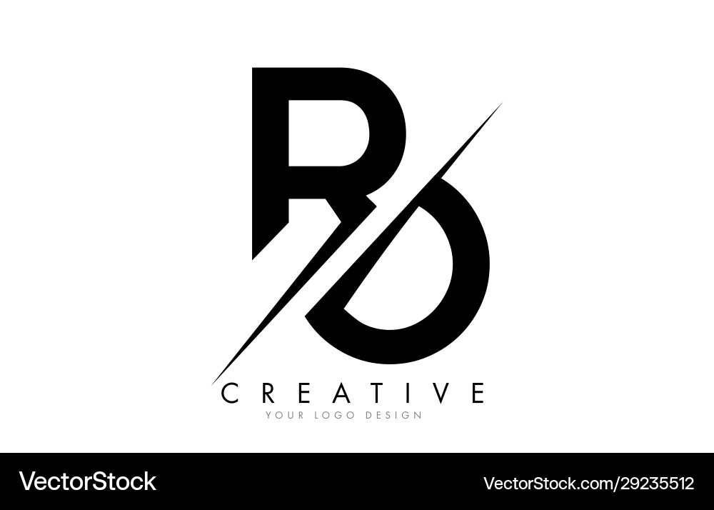 Modern ROR Letter Logo - Cut & Shape Vector Image