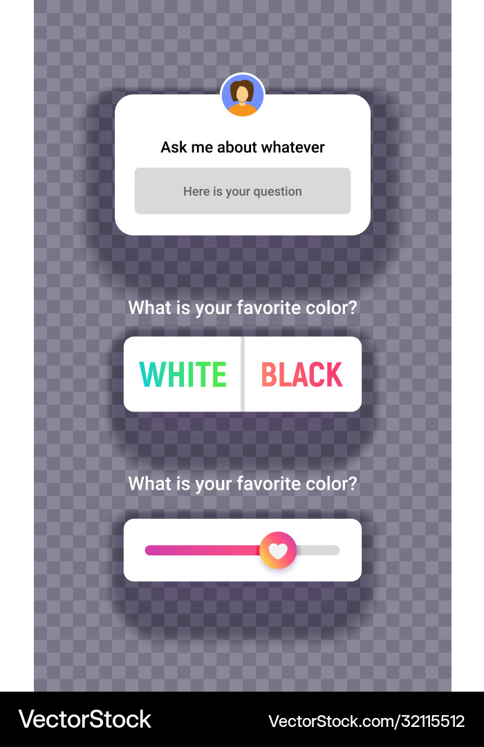 Poll template for social media app mockup screen Vector Image