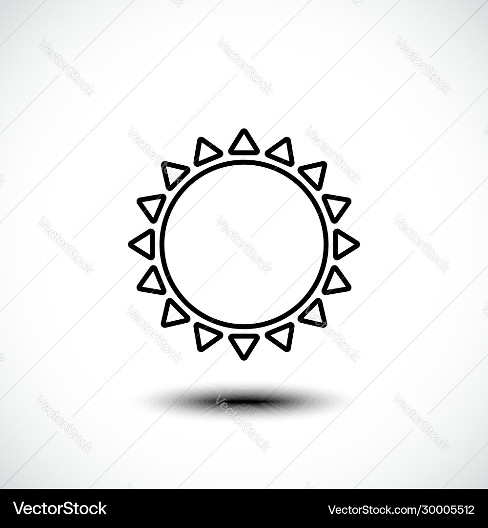 Sun line icon sunny weather concept Royalty Free Vector