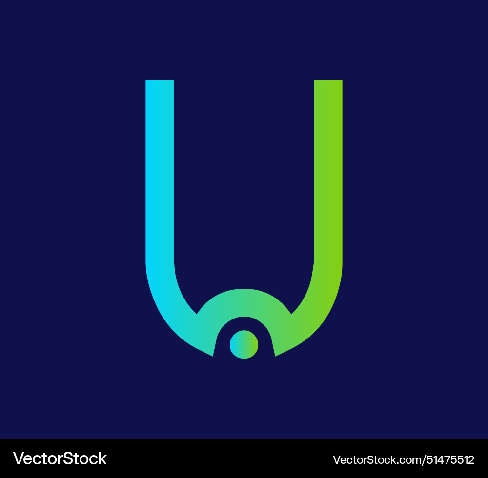 U letter technology logo Royalty Free Vector Image