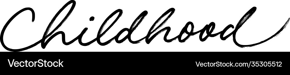 Word childhood hand drawn line lettering Vector Image