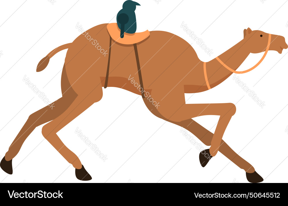 Young camel racing icon cartoon horse Royalty Free Vector