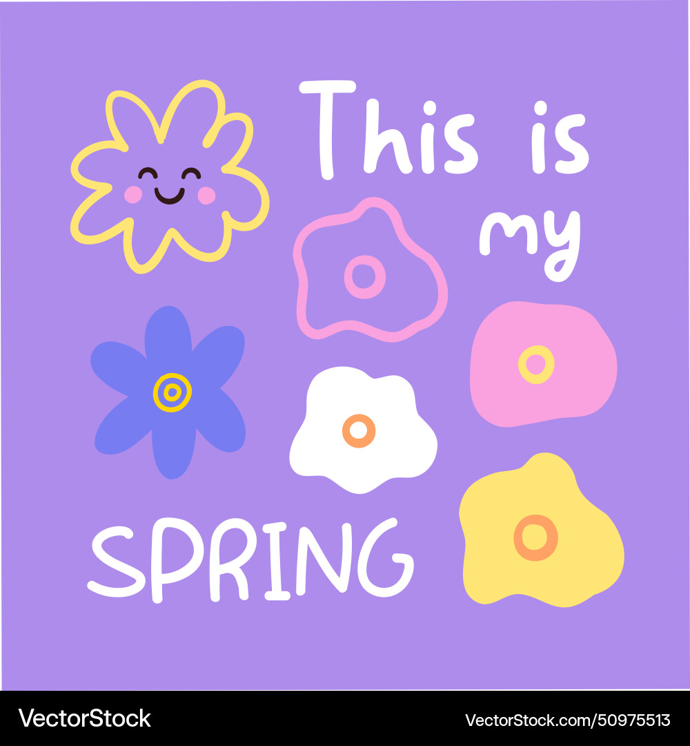 Cute spring card with flowers Royalty Free Vector Image