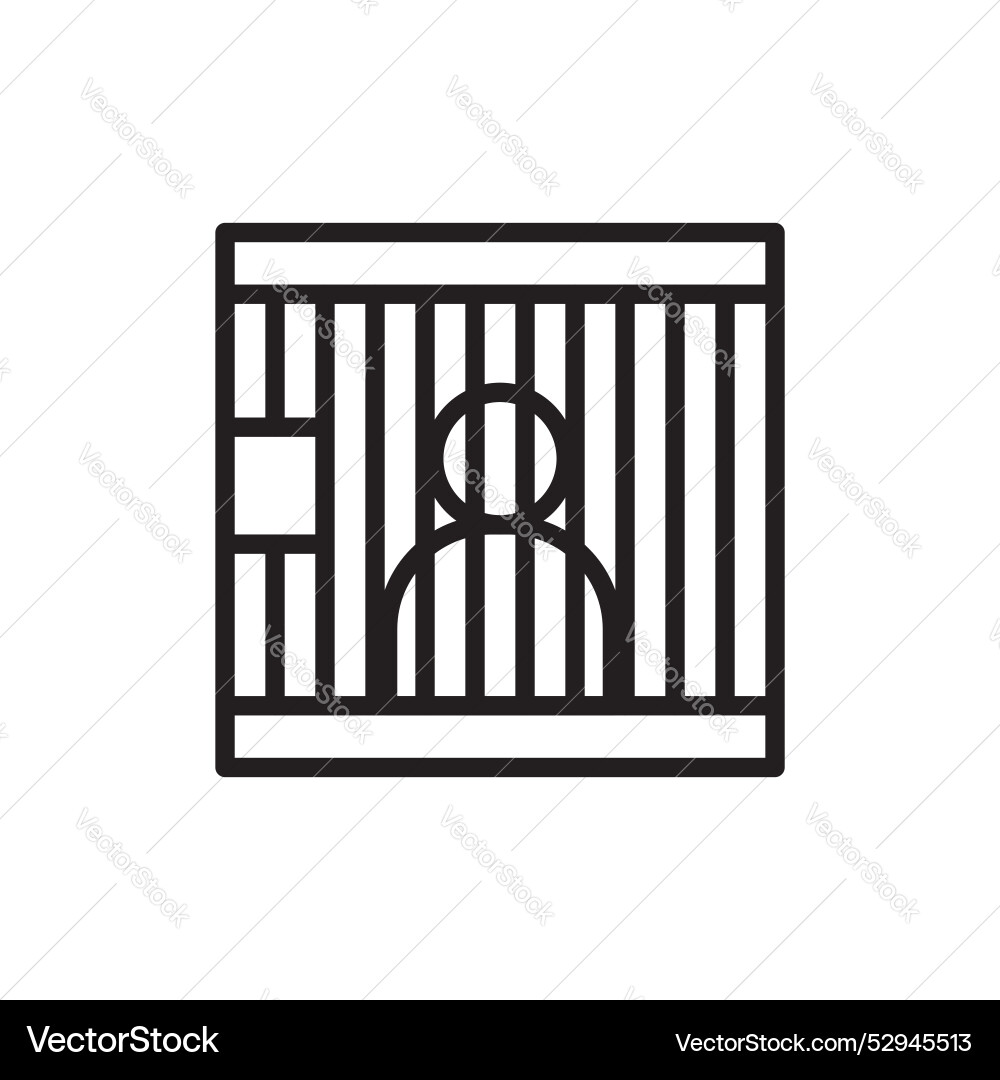 Jail line icon isolated on white background Vector Image