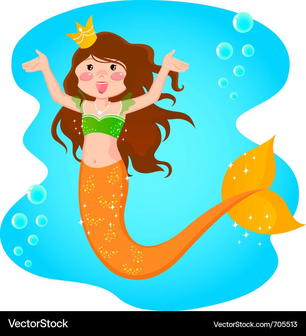 Mermaid princess Royalty Free Vector Image - VectorStock