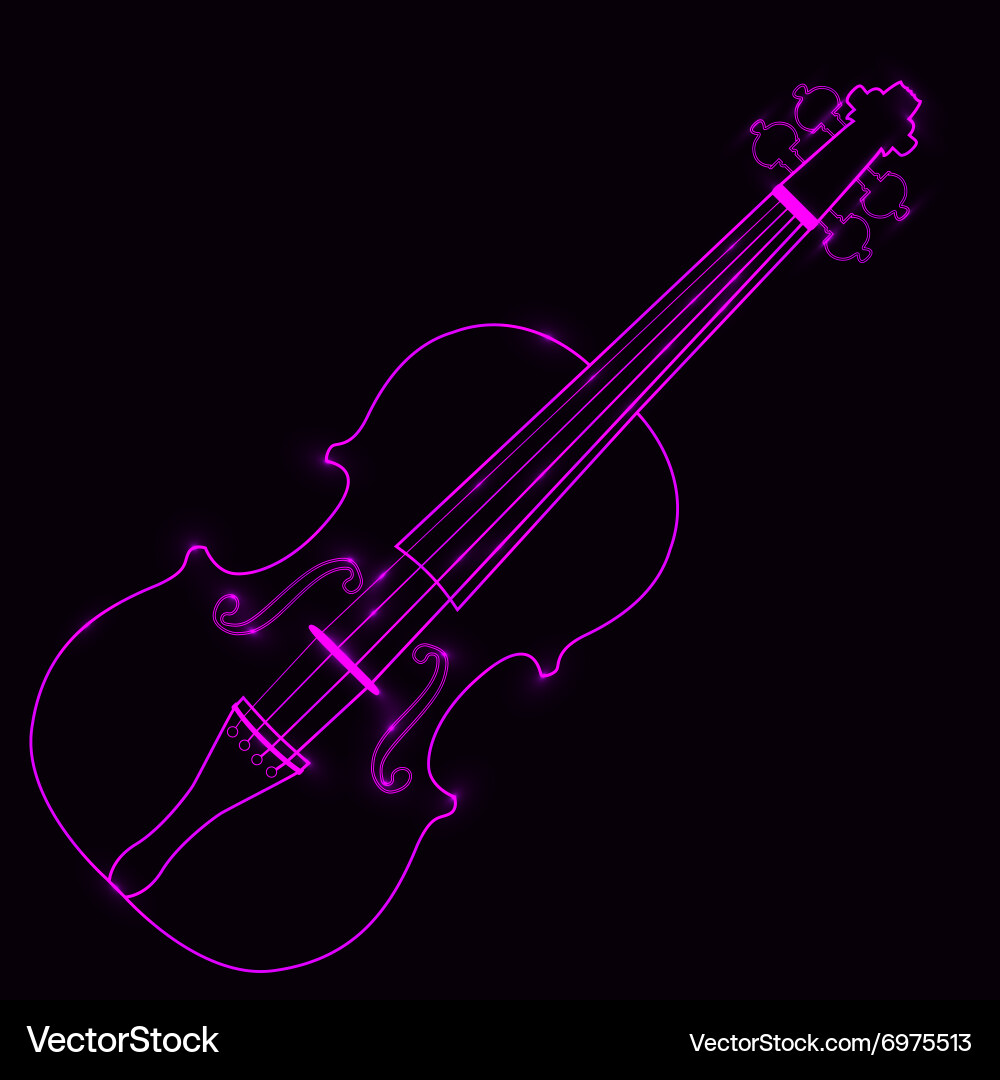 Neon violin Royalty Free Vector Image - VectorStock
