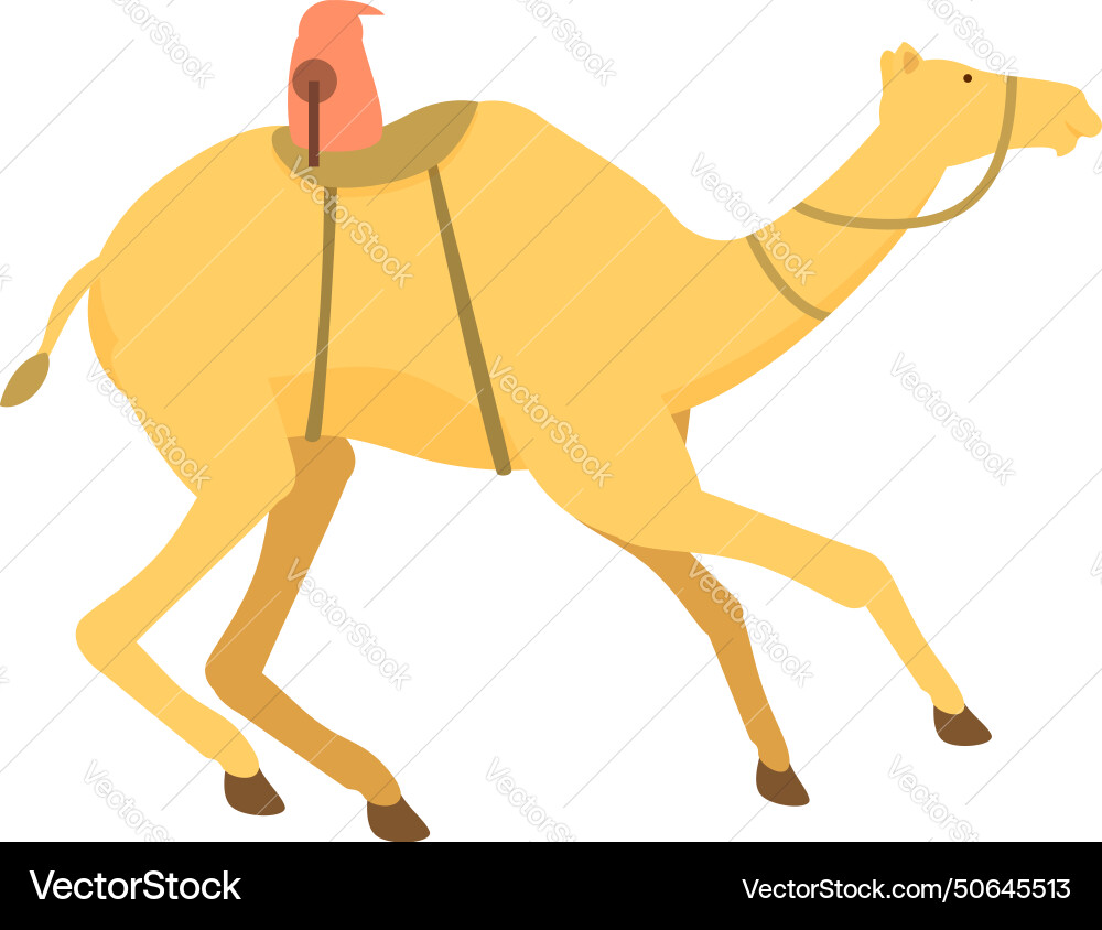 Sport camel running icon cartoon Royalty Free Vector Image