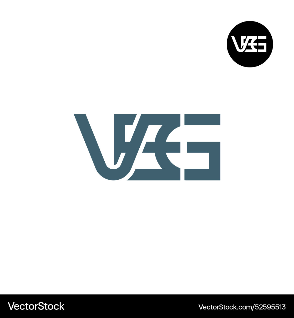 Veg logo letter monogram design Royalty Free Vector Image