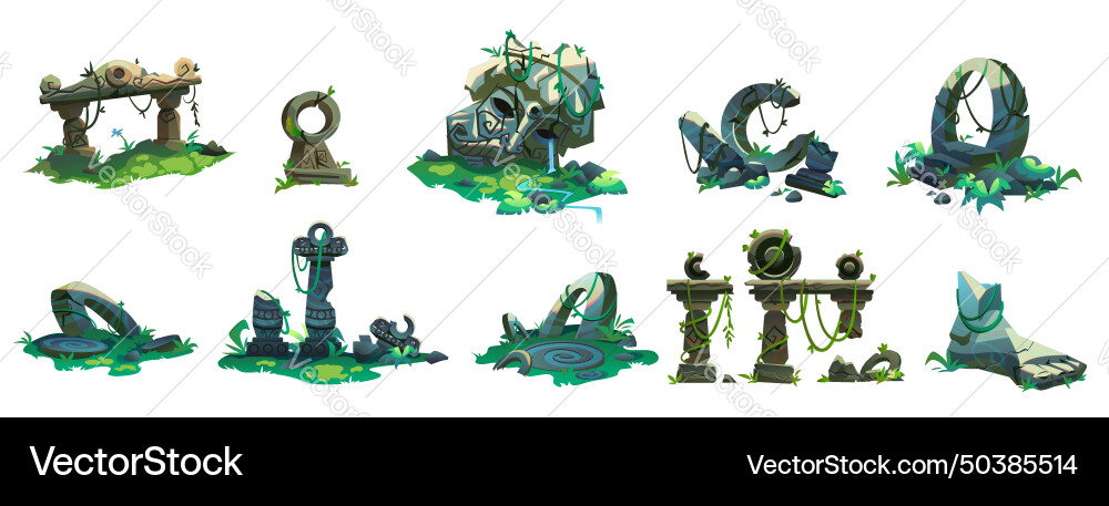 Ancient Temple Ruins Royalty Free Vector Image