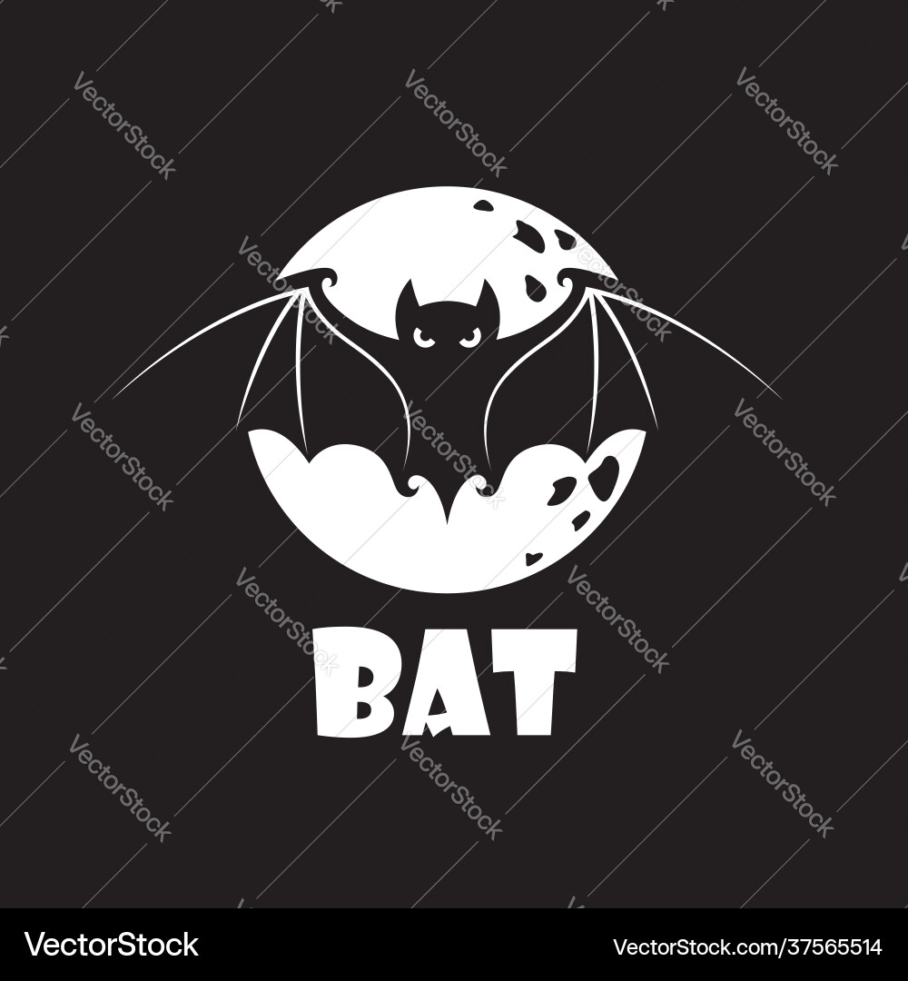 Bat and moon Royalty Free Vector Image - VectorStock