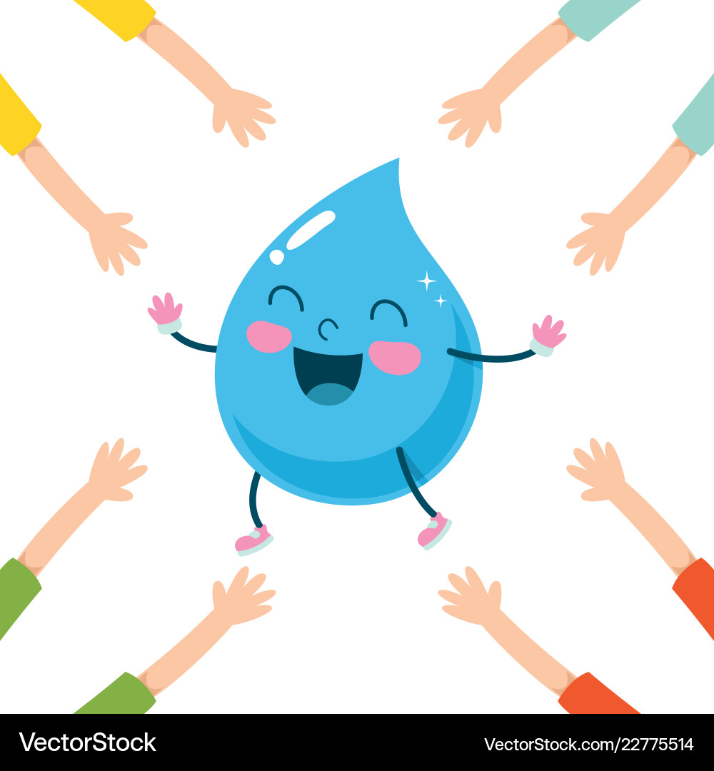 Cartoon raindrop Royalty Free Vector Image - VectorStock