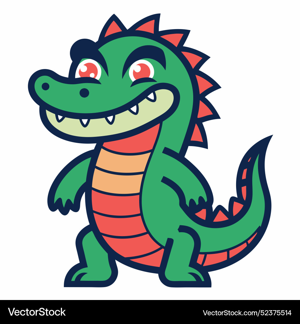 Chinese alligator screams kawaii Royalty Free Vector Image