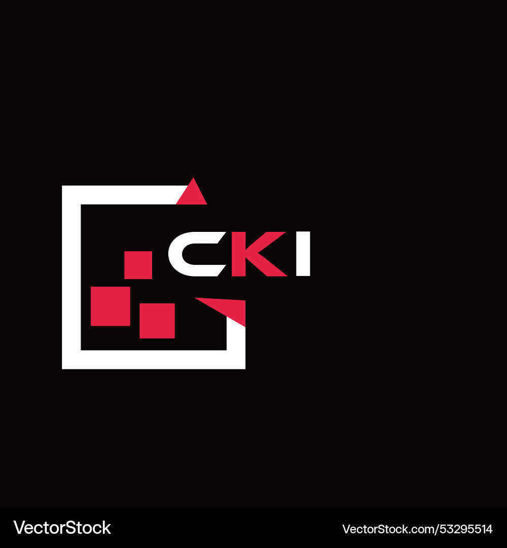 Cki creative minimalist letter logo unique Vector Image