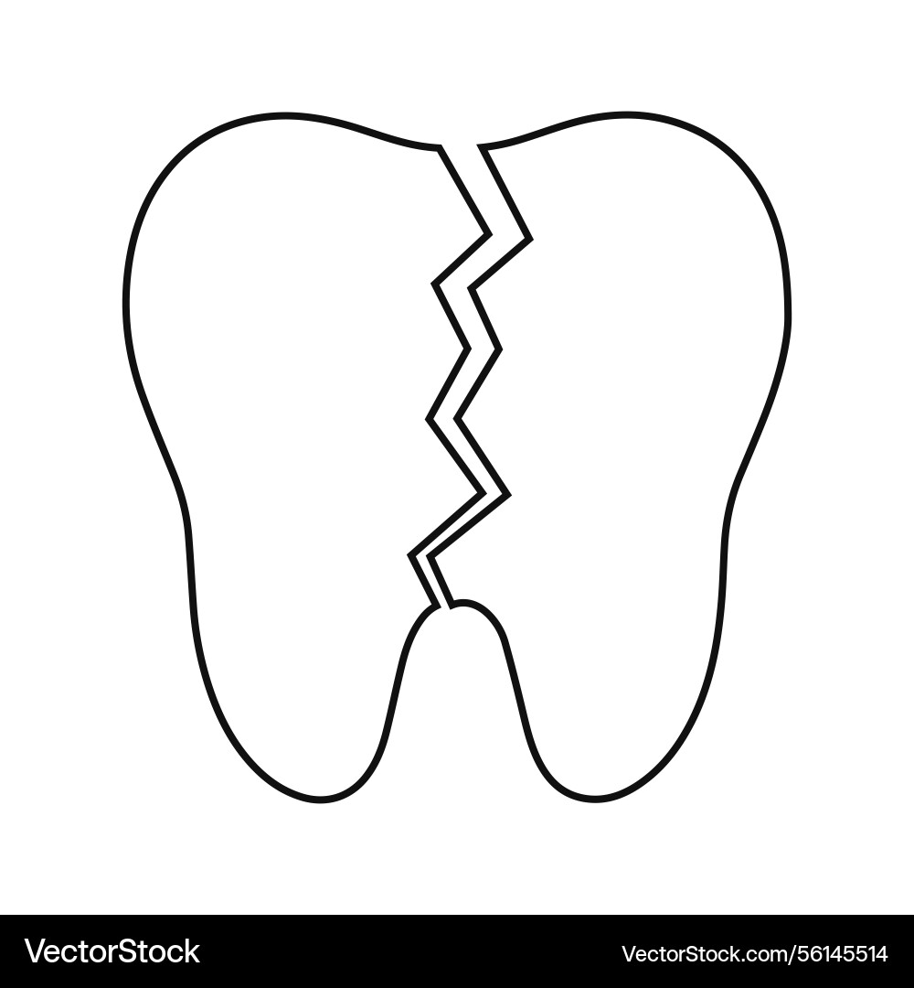 Cracked tooth icon symbolizing dental issues oral Vector Image