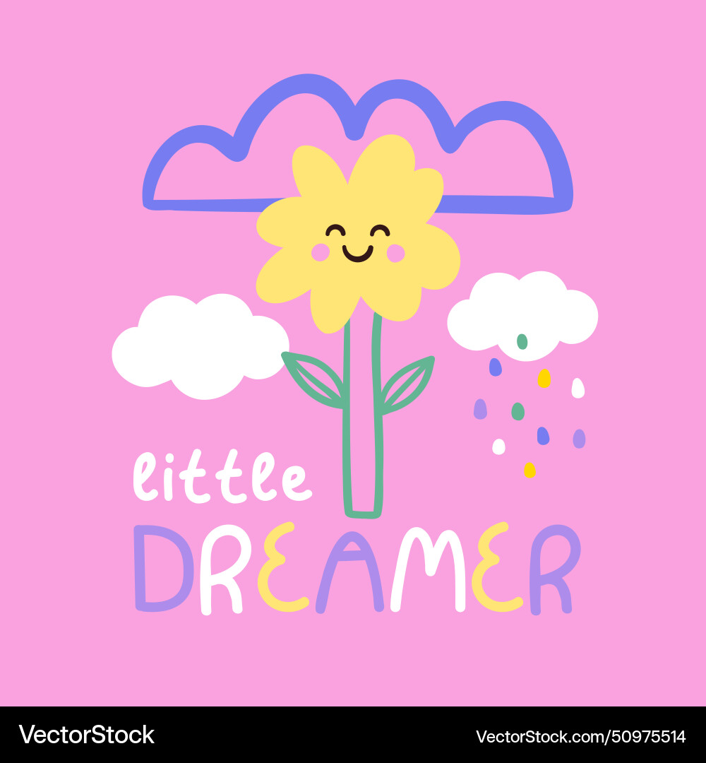 Cute spring card with flowers Royalty Free Vector Image