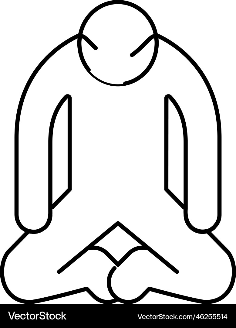 Depression people silhouette line icon Royalty Free Vector