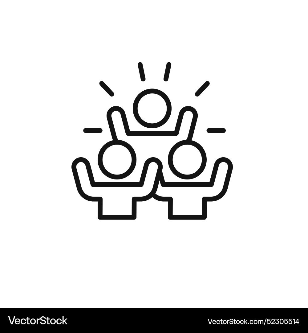 Happy people icon outline collection in black Vector Image