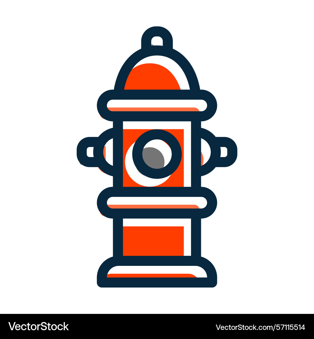 Hydrant thick line filled dark colors icon Vector Image