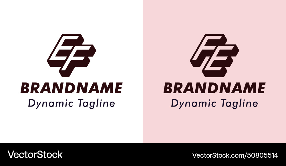 Letters ef and fe 3d monogram logo suitable Vector Image