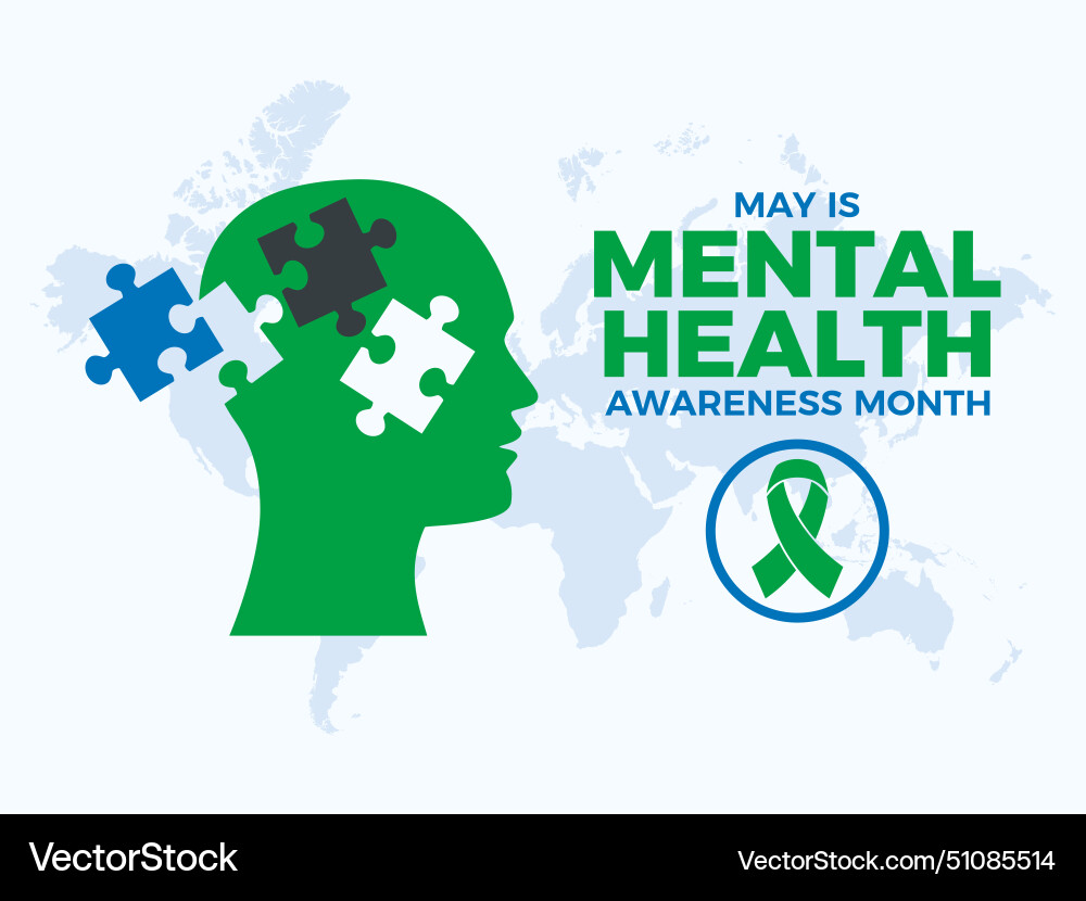 Mental health awareness month poster Royalty Free Vector