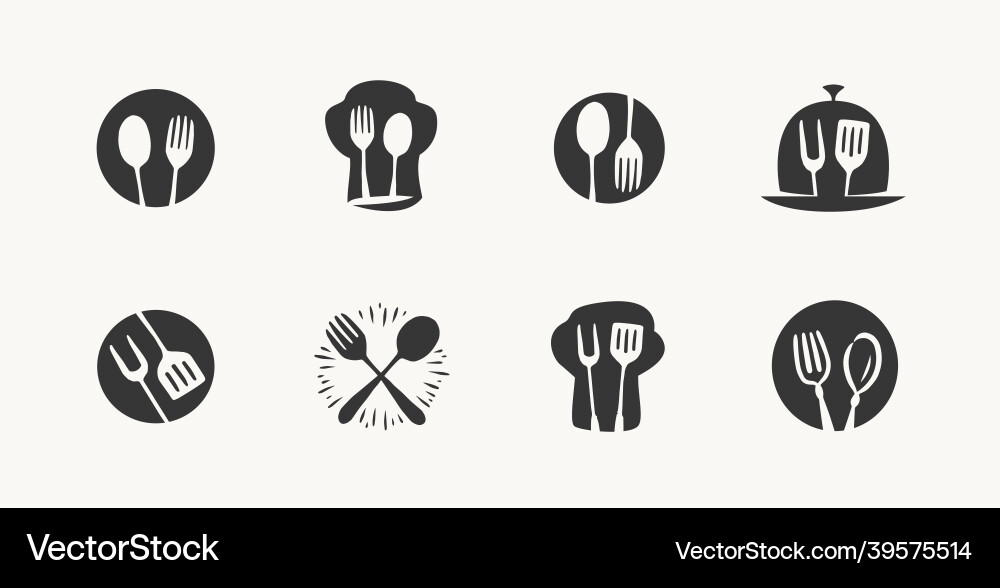 Restaurant Icons - Food & Cafe Royalty Free Vector Image