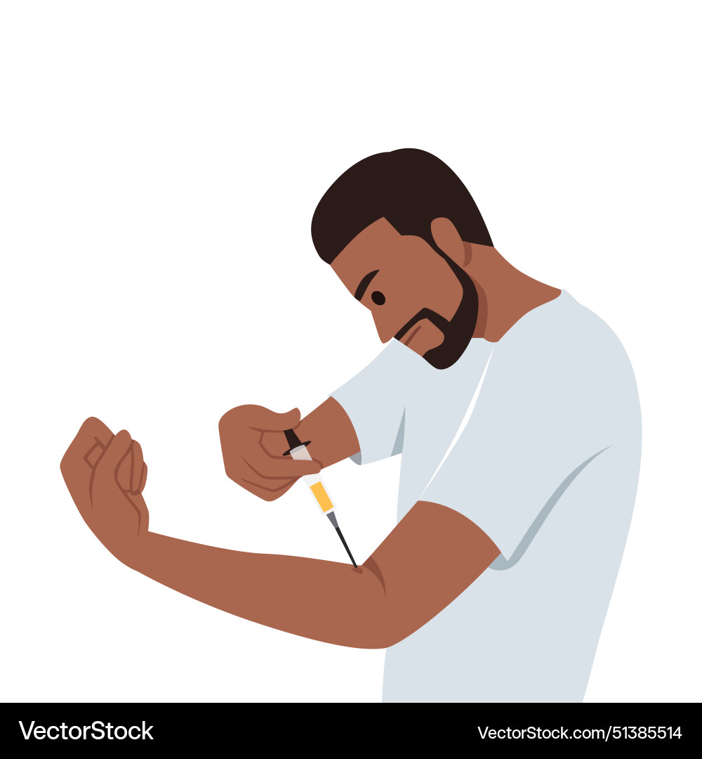 Testosterone dosage injection for black body Vector Image