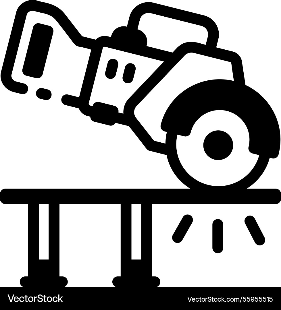 Angle grinder icon in glyph style Royalty Free Vector Image