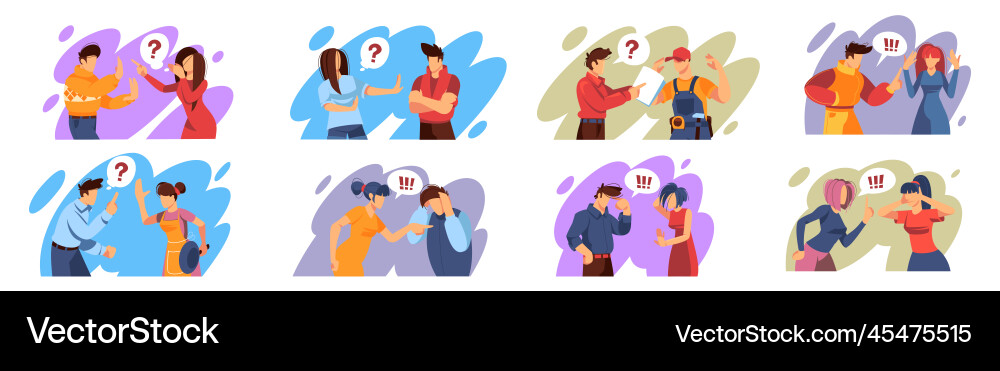 Awkward people woman and man disputing argument Vector Image