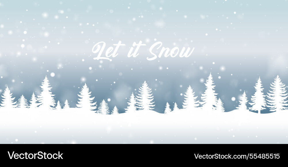 Christmas winter snowy landscape background Vector Image