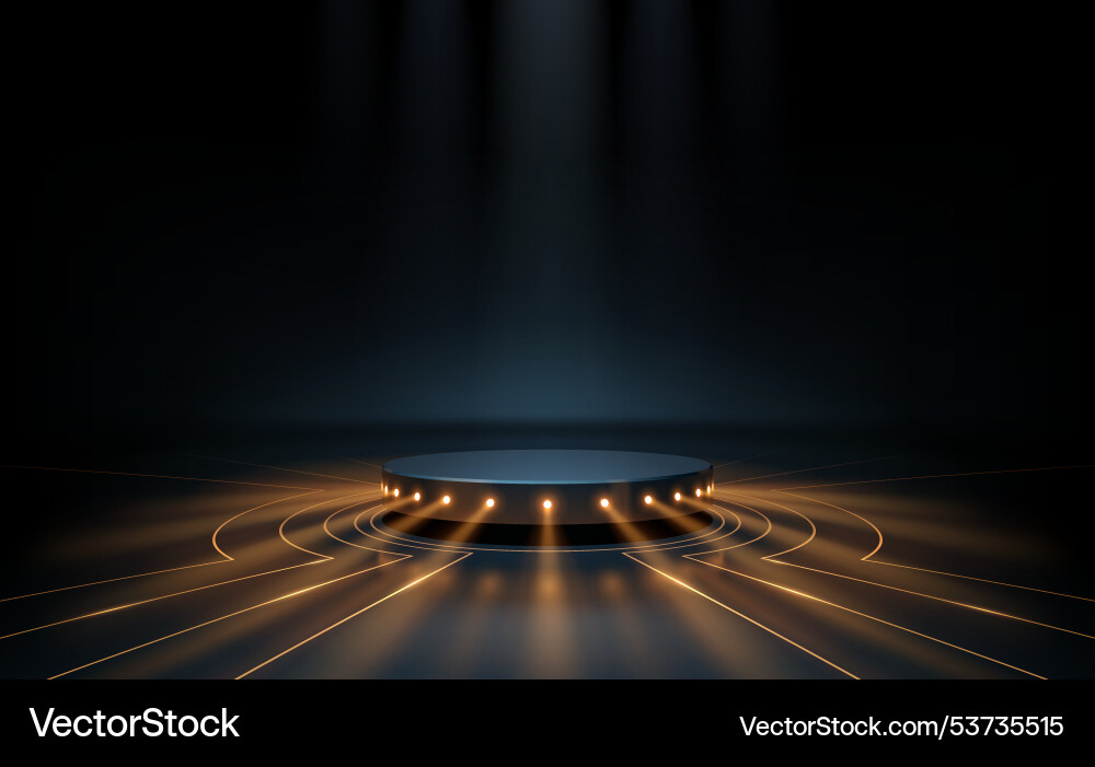 Circle stage with light elements – Royalty-Free Vector | VectorStock