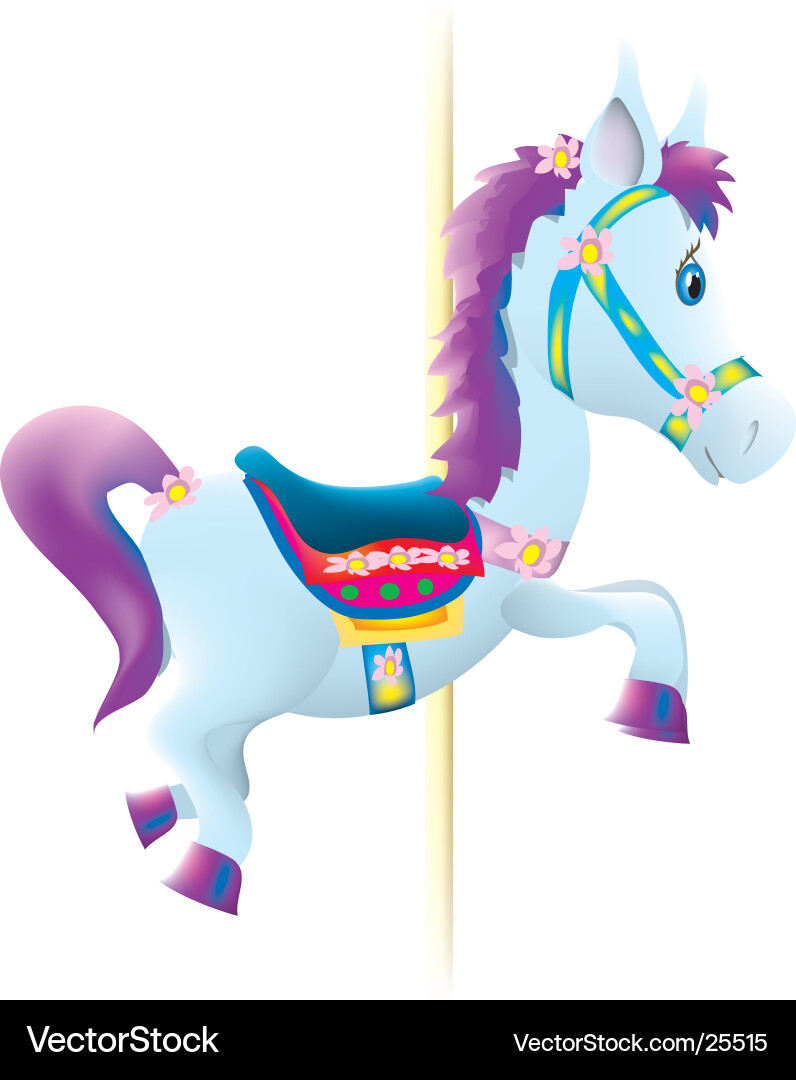 Colorful Carousel Horse Royalty Free Vector Image