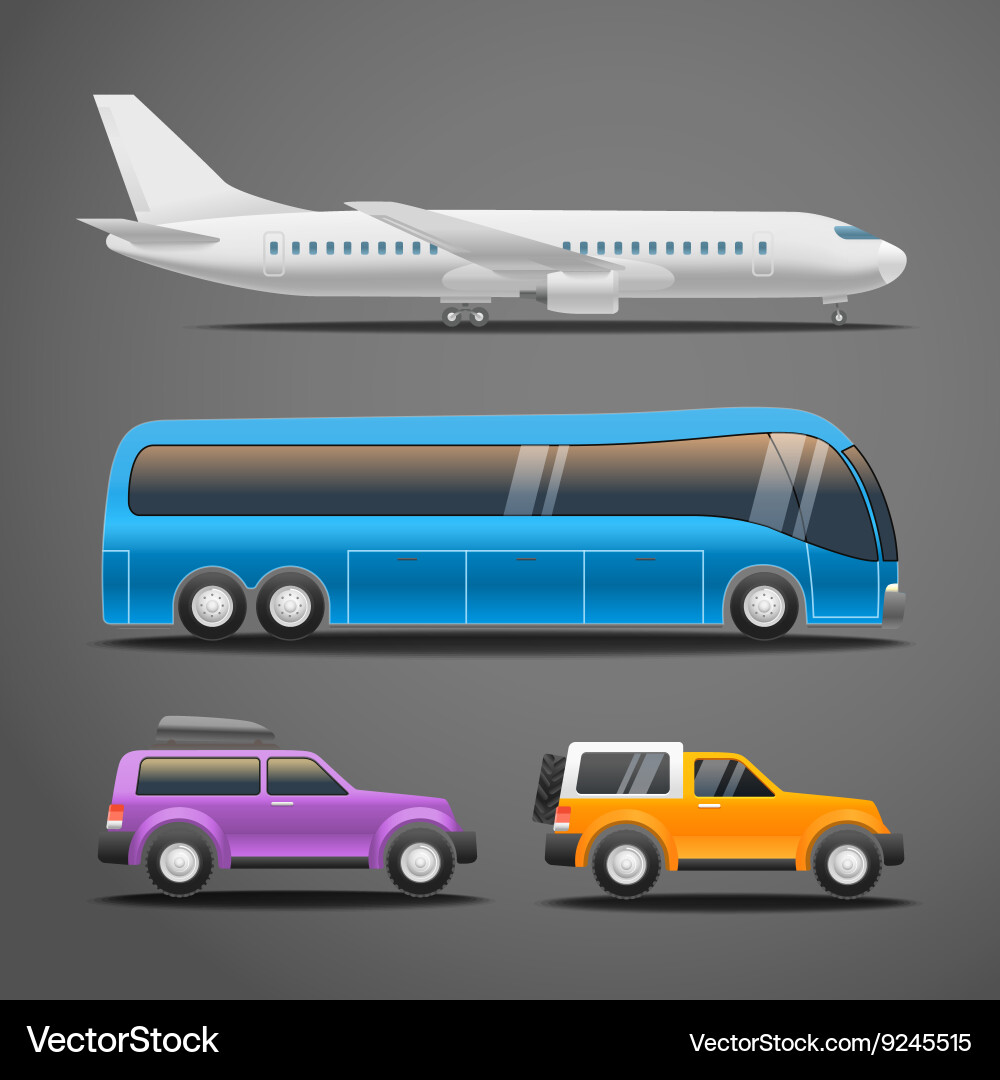 Different vehicles Royalty Free Vector Image - VectorStock