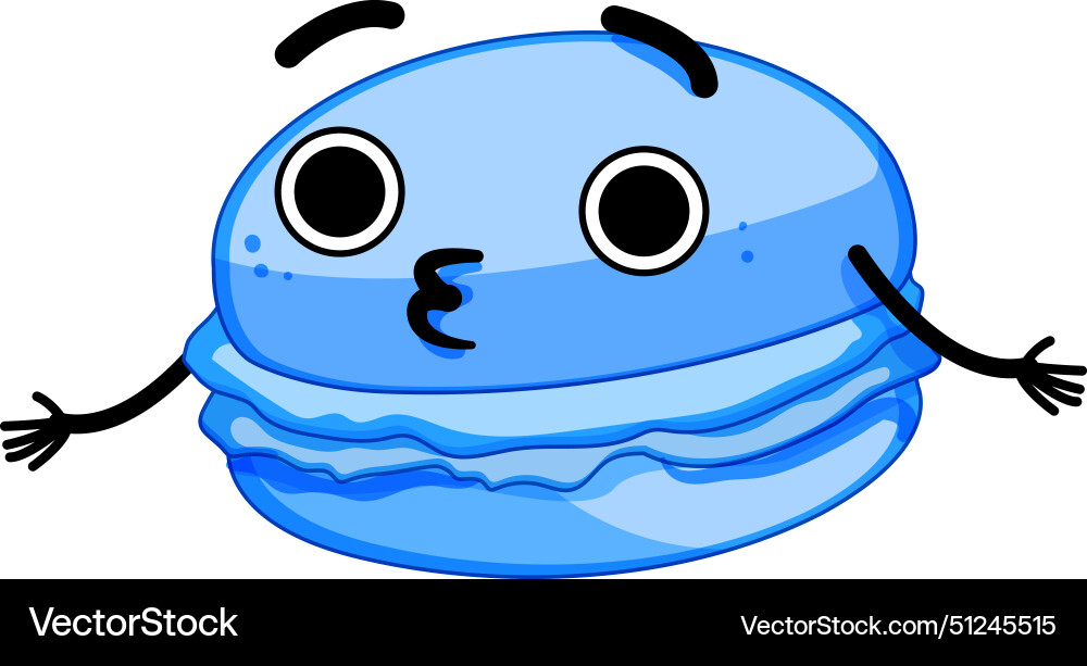 Food macaron character cartoon Royalty Free Vector Image