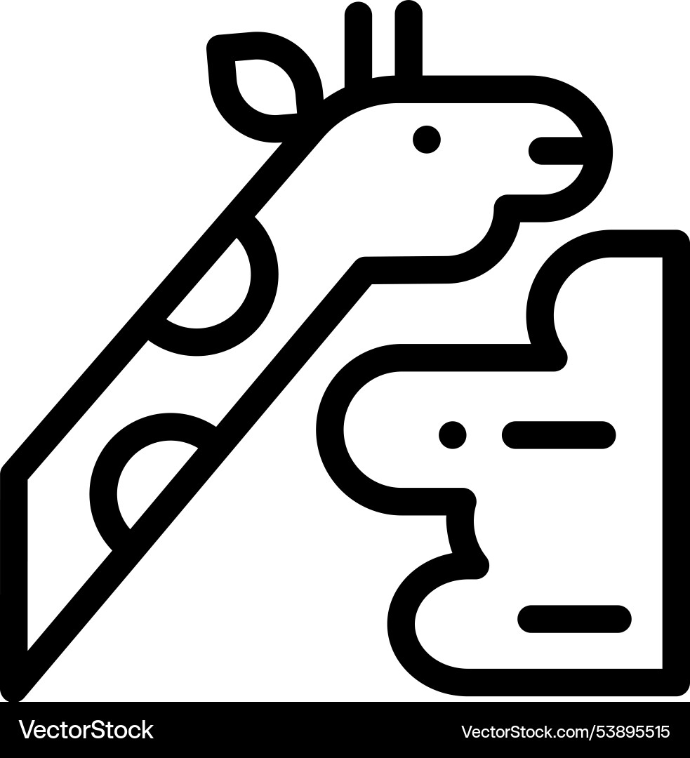 Giraffe icon thin linear style design isolated Vector Image