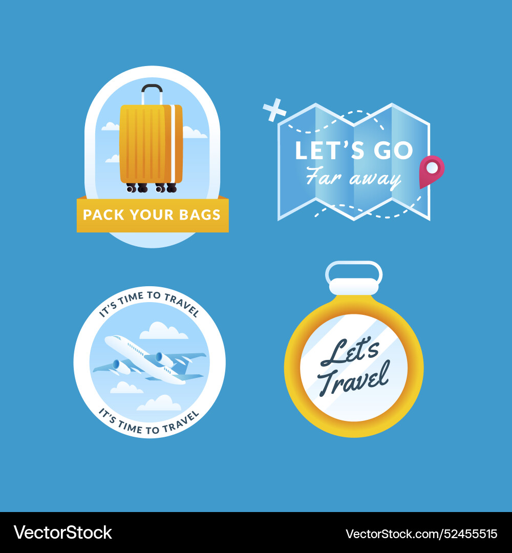 Gradient labels collection for travel agency Vector Image