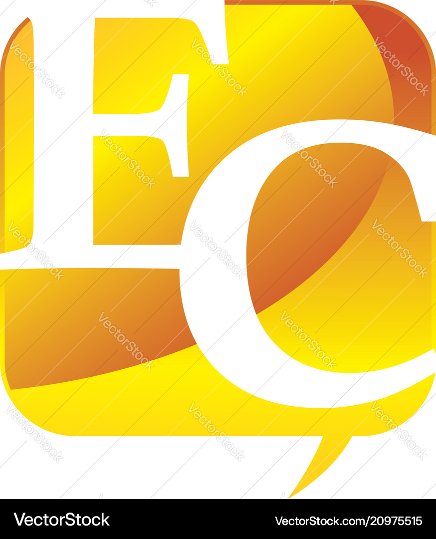 Letter ec gold Royalty Free Vector Image - VectorStock