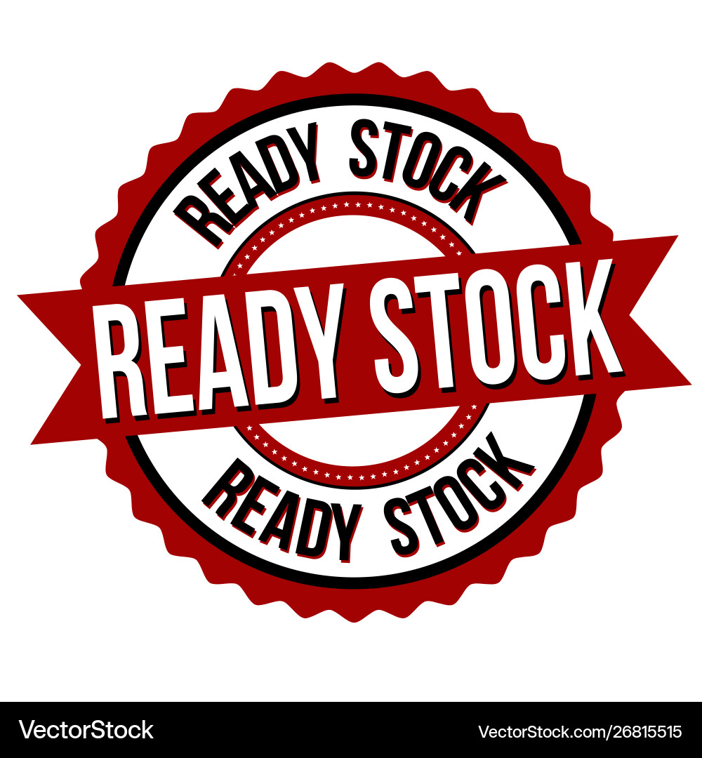 Ready Stock Label Sticker - White Background Vector Image
