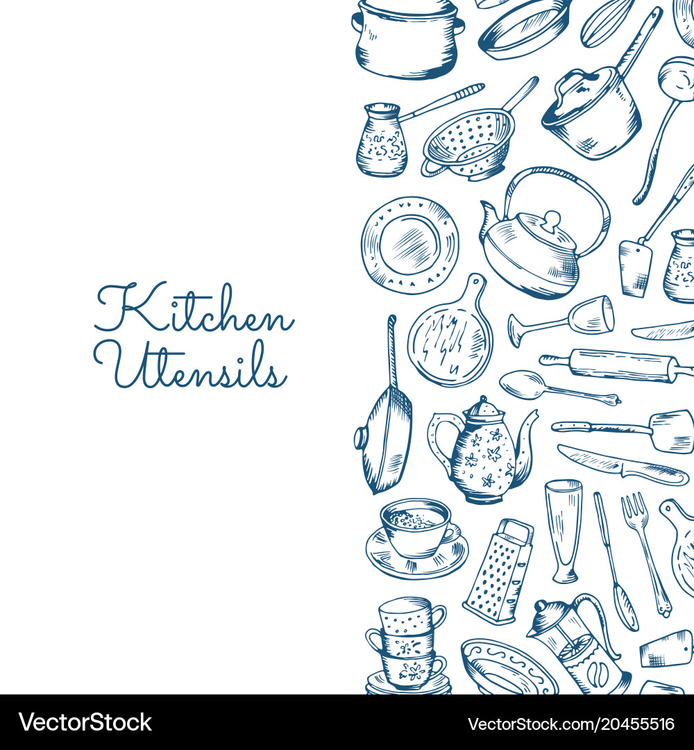 Background with kitchen utensils place Royalty Free Vector