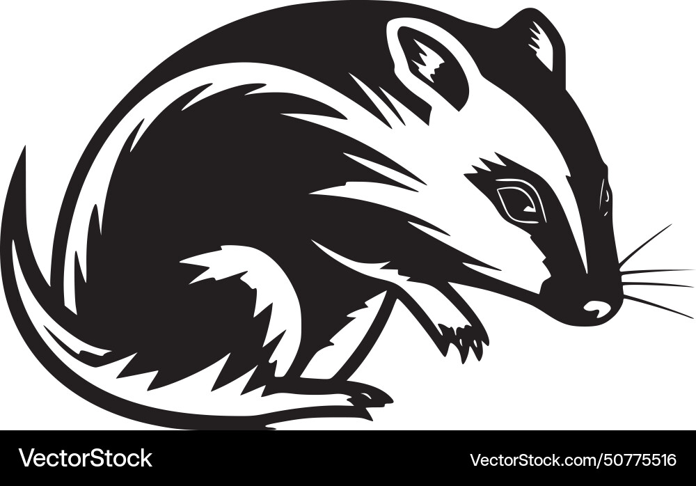 Badger - minimalist and flat logo Royalty Free Vector Image