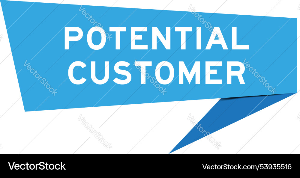 Blue color speech banner with word potential Vector Image