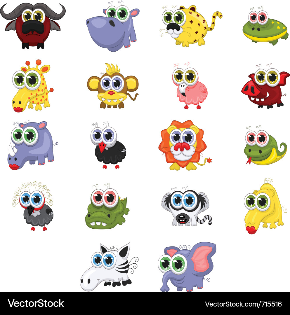 Cartoon animals Royalty Free Vector Image - VectorStock