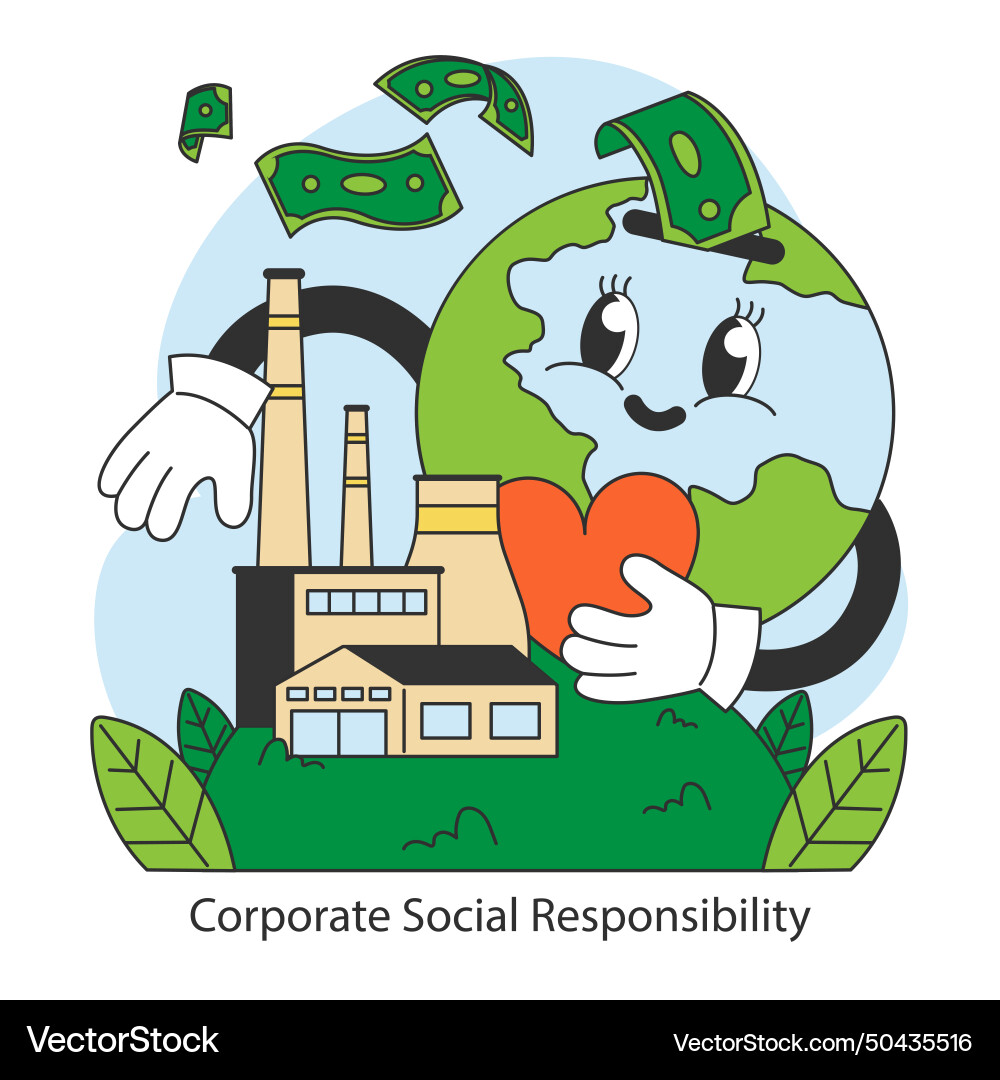 Corporate social responsibility concept flat Vector Image