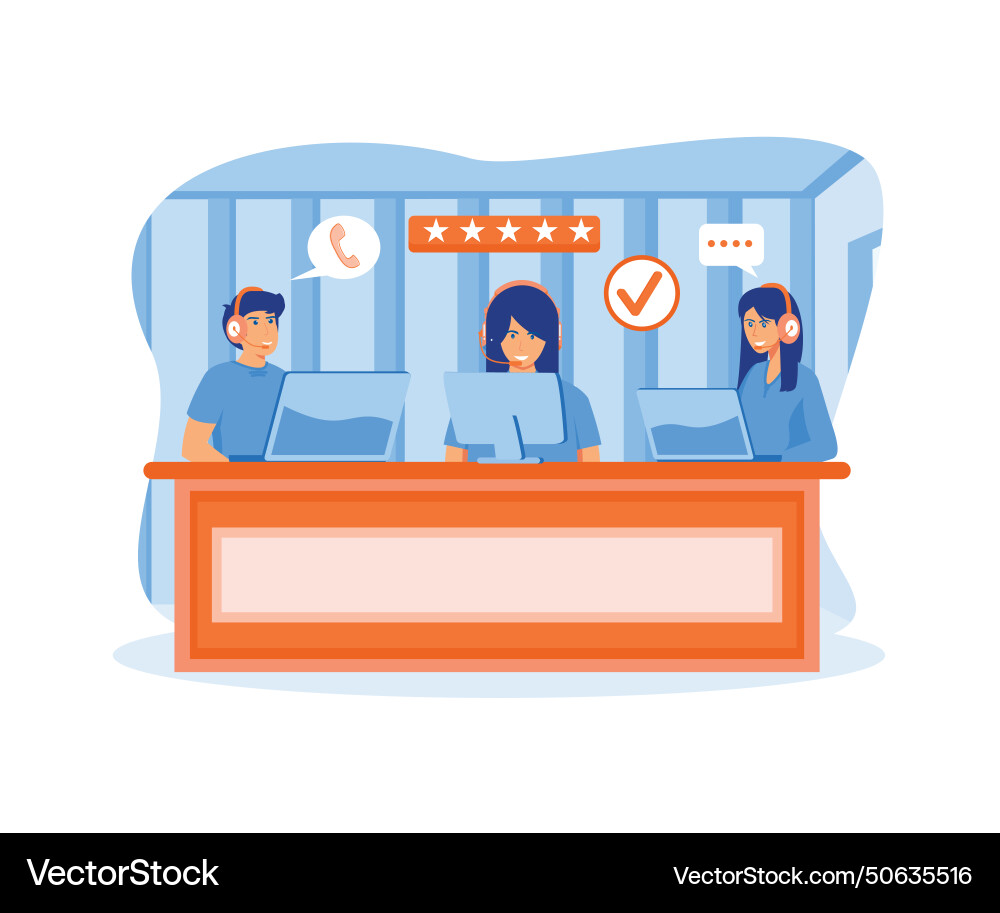Customer service hotline operators global Vector Image