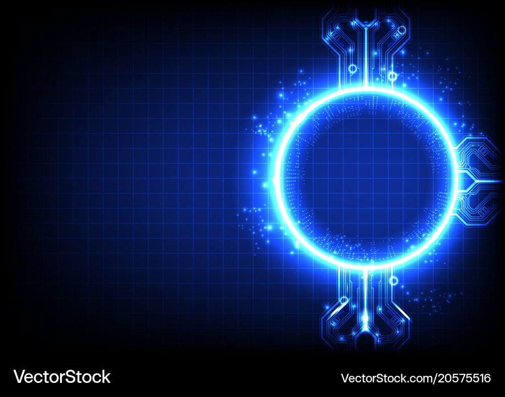 Futuristic Blue Circuit Technology Background Vector Image