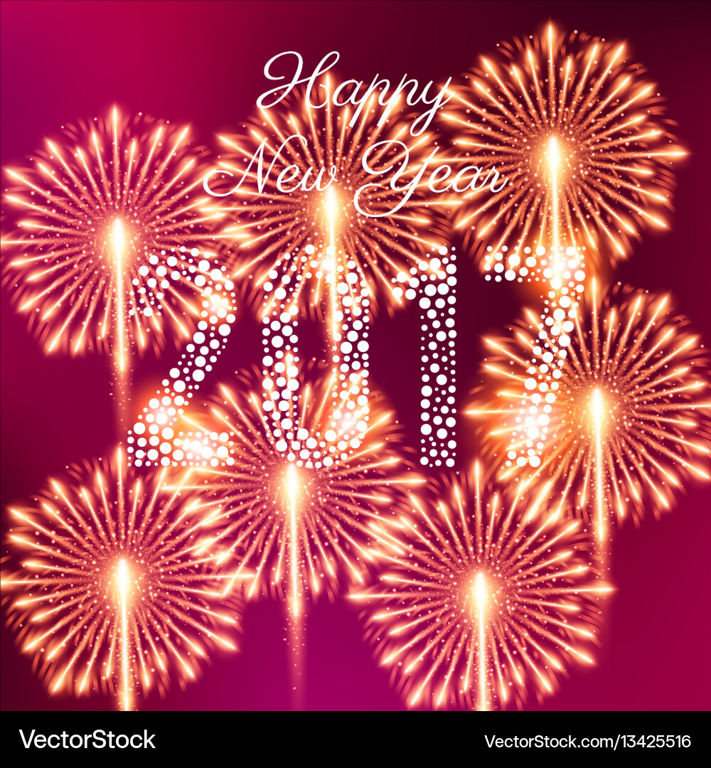 Happy New Year Fireworks Royalty Free Vector Image