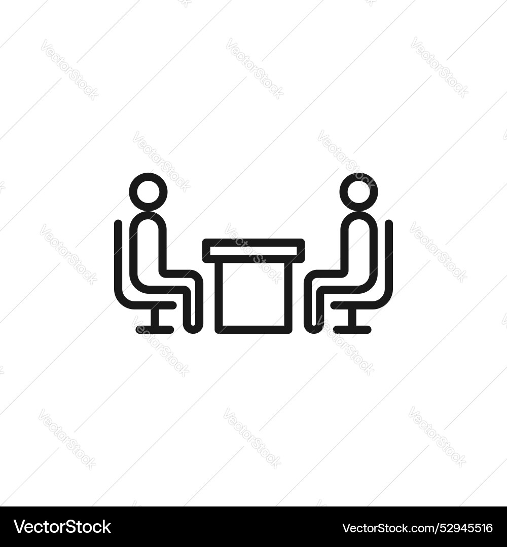 Job interview line icon isolated on white Vector Image Job interview line icon isolated on white Vector Image