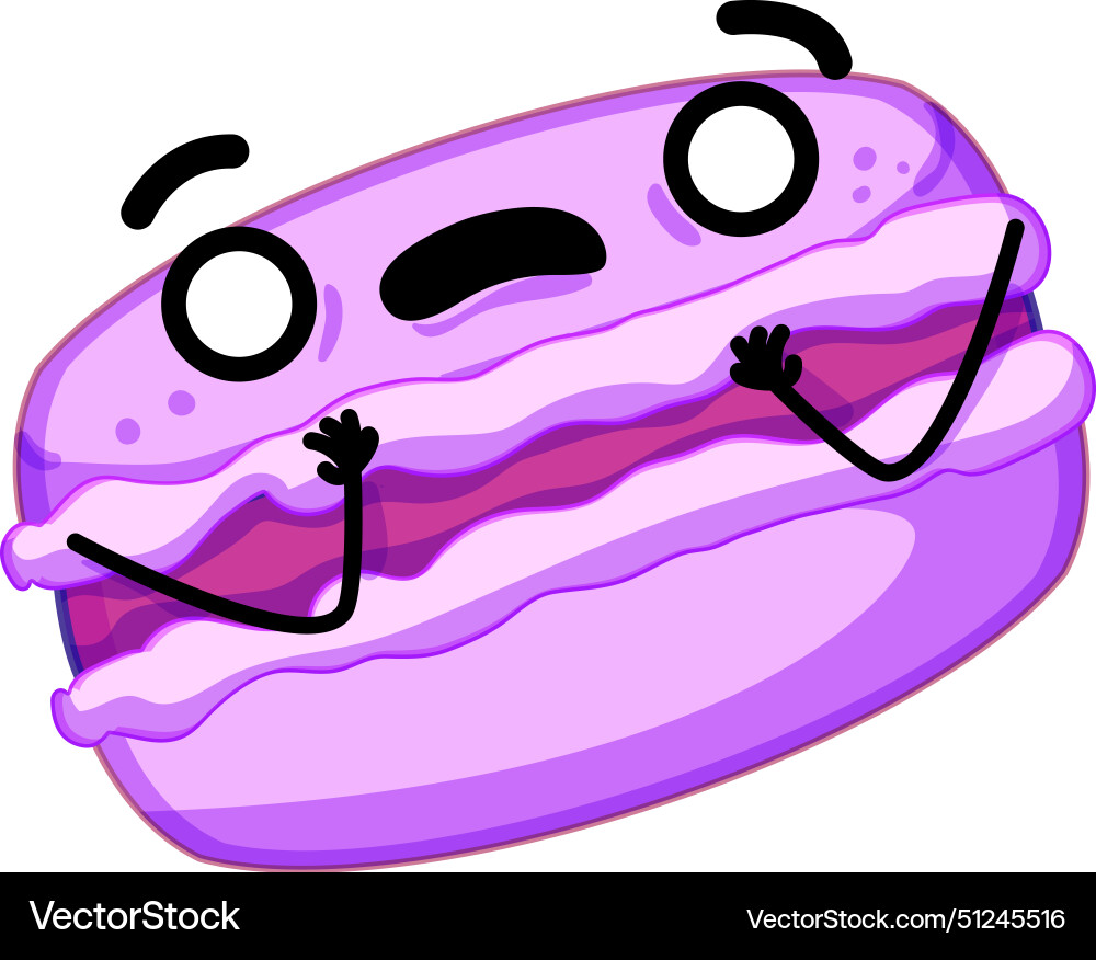 Macaroon macaron character cartoon Royalty Free Vector Image