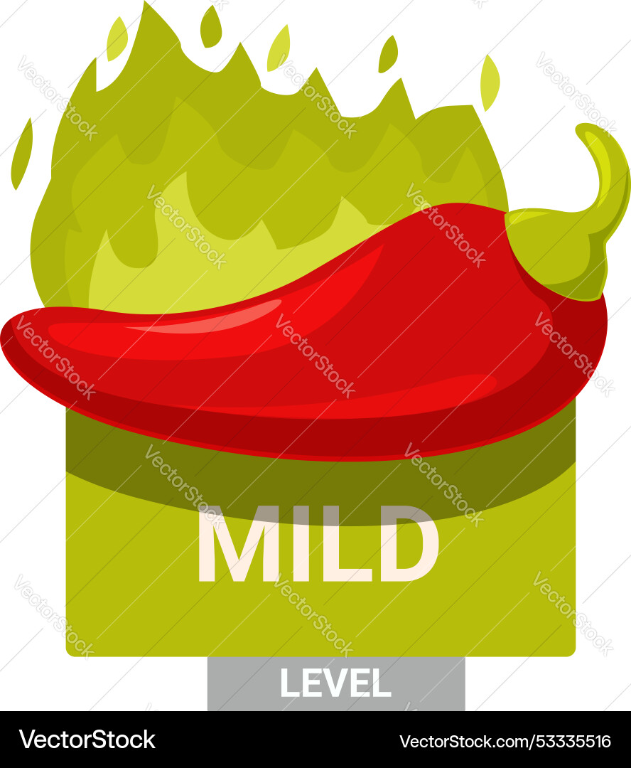 Red chili pepper is indicating a mild level Vector Image
