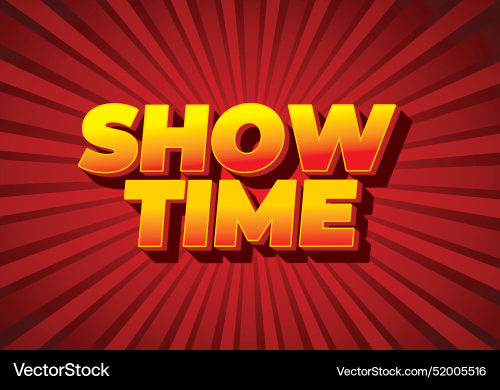 Show time text effect in 3d style with good colors